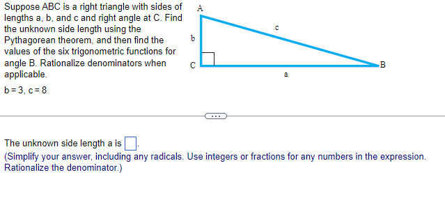 Solved Suppose ABC is a right triangle with sides of lengths | Chegg.com