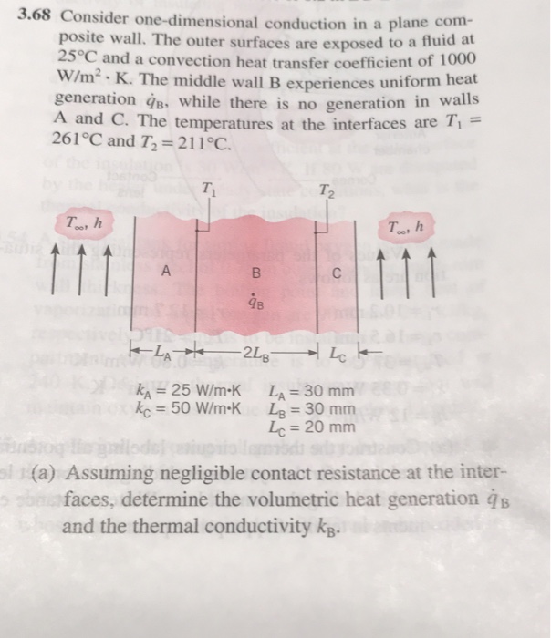 Solved 3.68 Consider one-dimensional conduction in a plane | Chegg.com