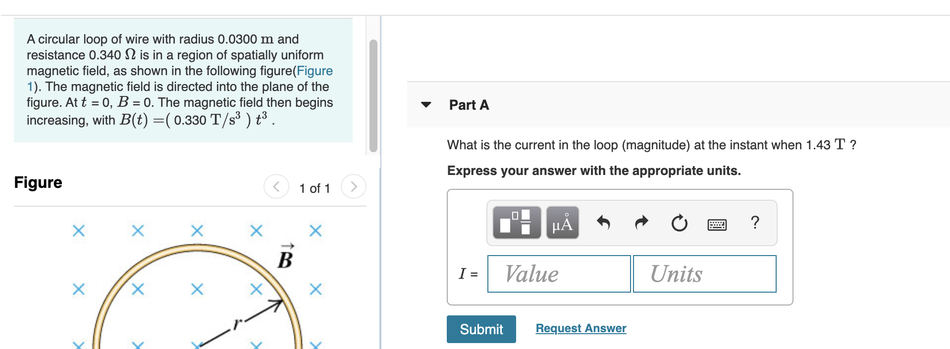Solved A circular loop of wire with radius 0.0300 m and | Chegg.com