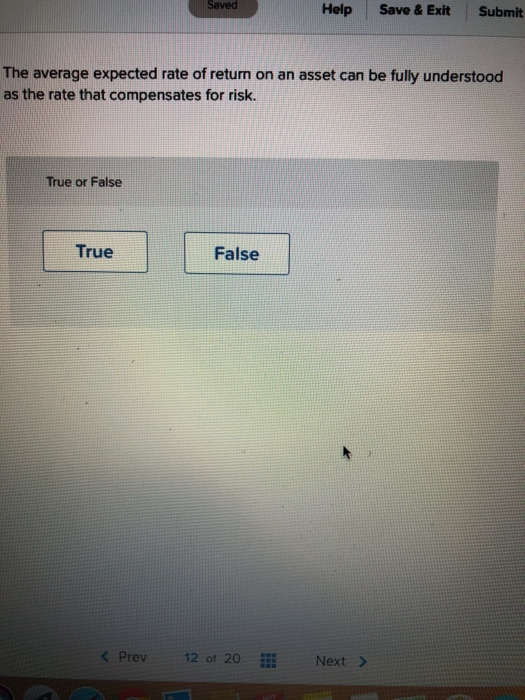 Solved Saved Help Save & Exit Submit The average expected | Chegg.com