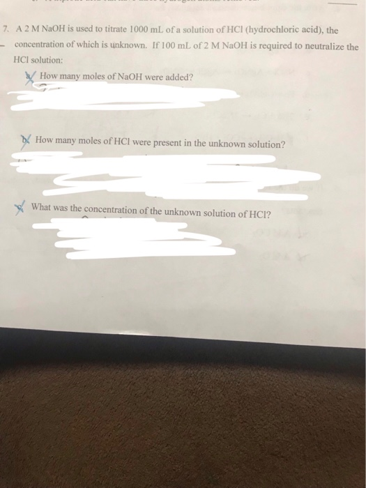 Solved A 2 M NaOH is used to titrate 1000 mL of a solution | Chegg.com