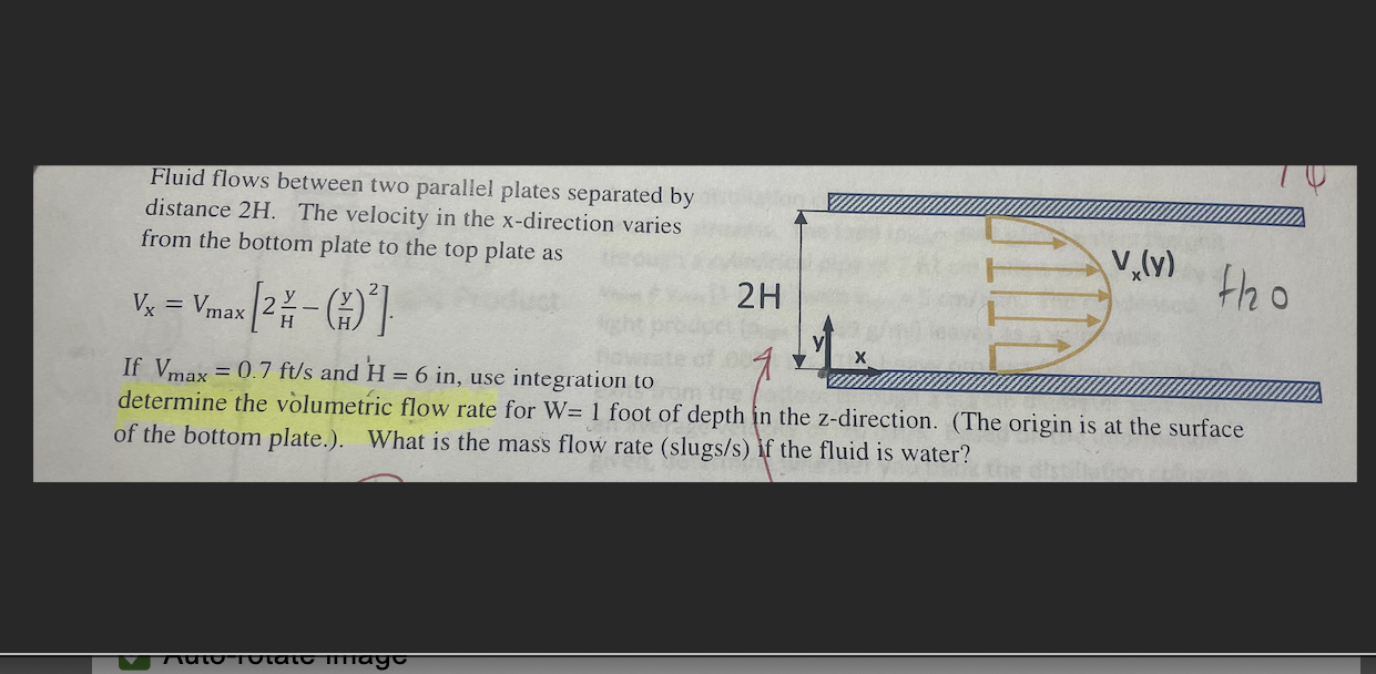 Solved Fluid flows between two parallel plates separated by | Chegg.com