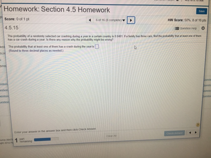 Solved Homework Section 4 5 Homework Score 0 Of 1 Pt