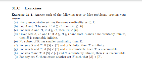 Solved 31.C Exercises Exercise 31.1. Answer each of the | Chegg.com
