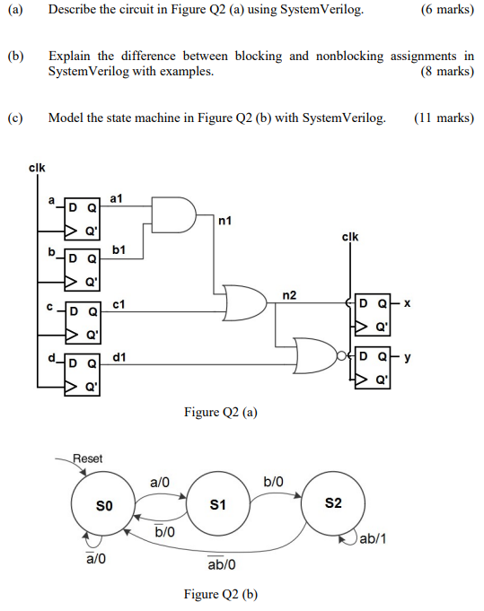 Solved Describe the circuit in Figure Q2 (a) using System | Chegg.com