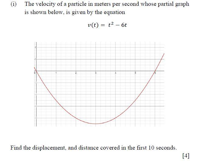 Solved (1) The velocity of a particle in meters per second | Chegg.com
