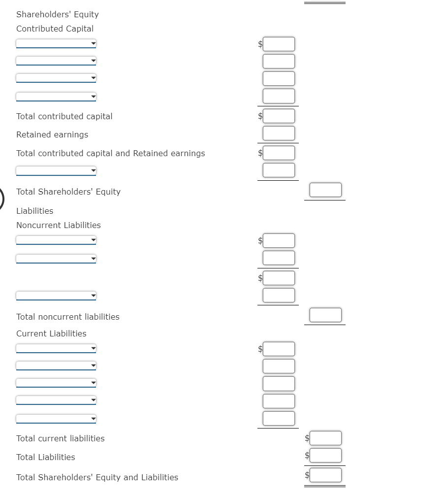 Shareholders' Equity Contributed Capital Total | Chegg.com