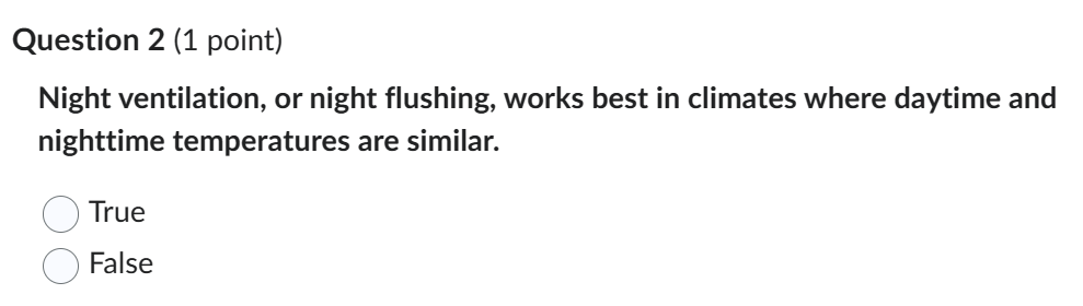 Solved Night ventilation, or night flushing, works best in | Chegg.com