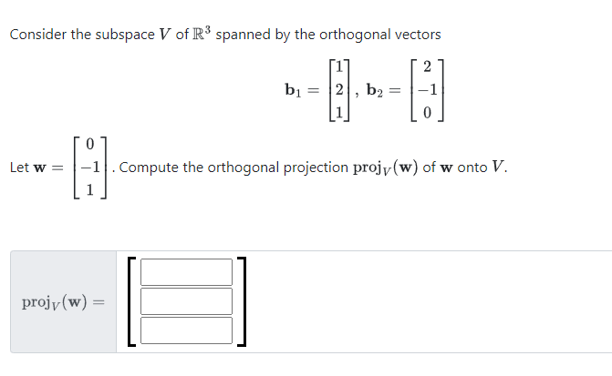 Solved Consider the subspace V ﻿of R3 ﻿spanned by the | Chegg.com