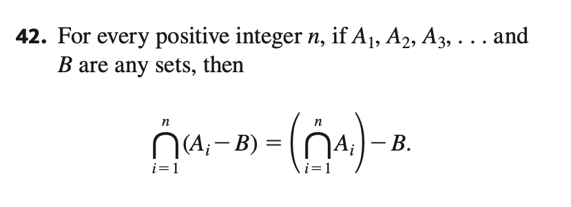 Solved 42. For every positive integer n, if A1,A2,A3,… and B | Chegg.com