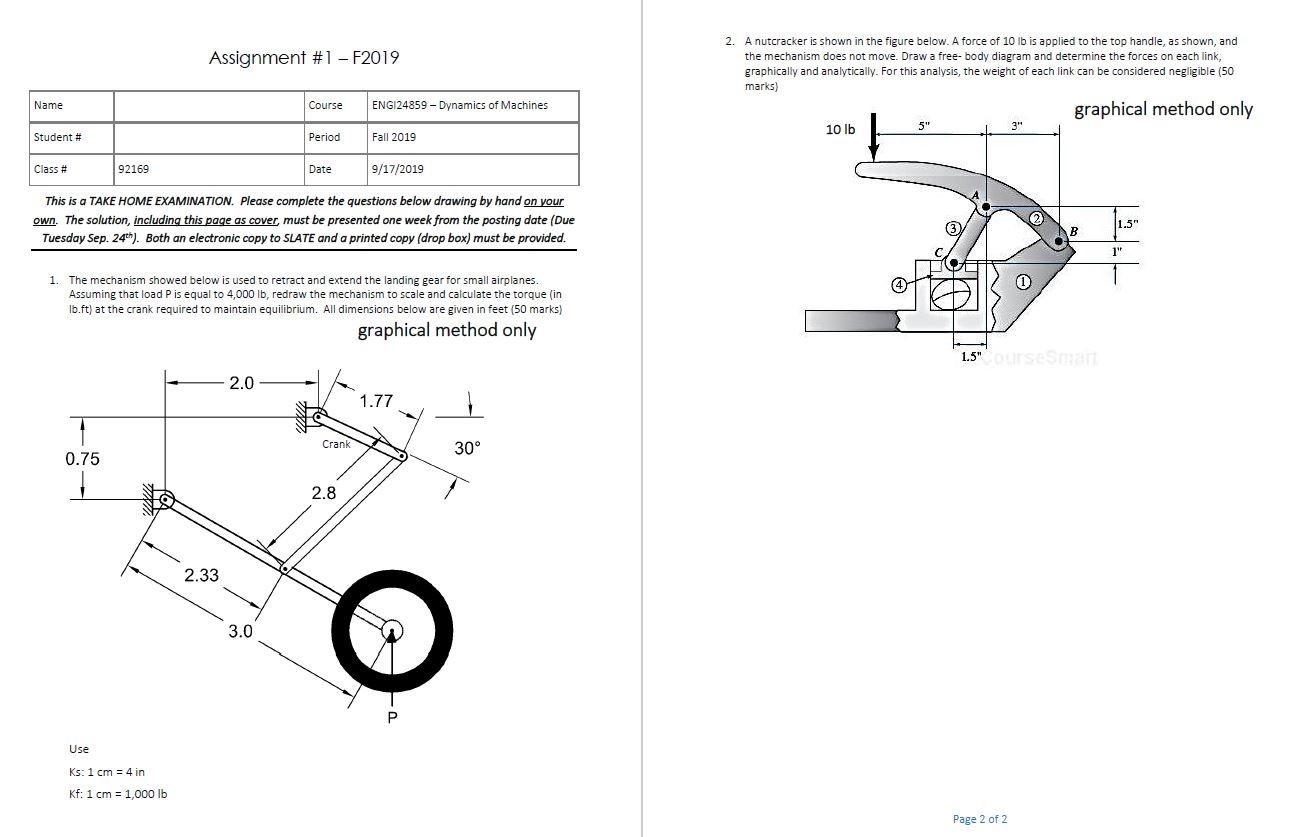 Solved Assignment #1 - F2019 2. A nutcracker is shown in the | Chegg.com
