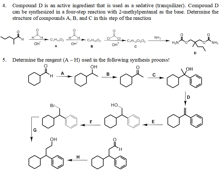 Solved 4. Compound D is an active ingredient that is used as | Chegg.com