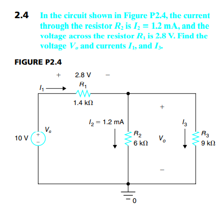 Solved 2.4 In the circuit shown in Figure P2.4, the current | Chegg.com