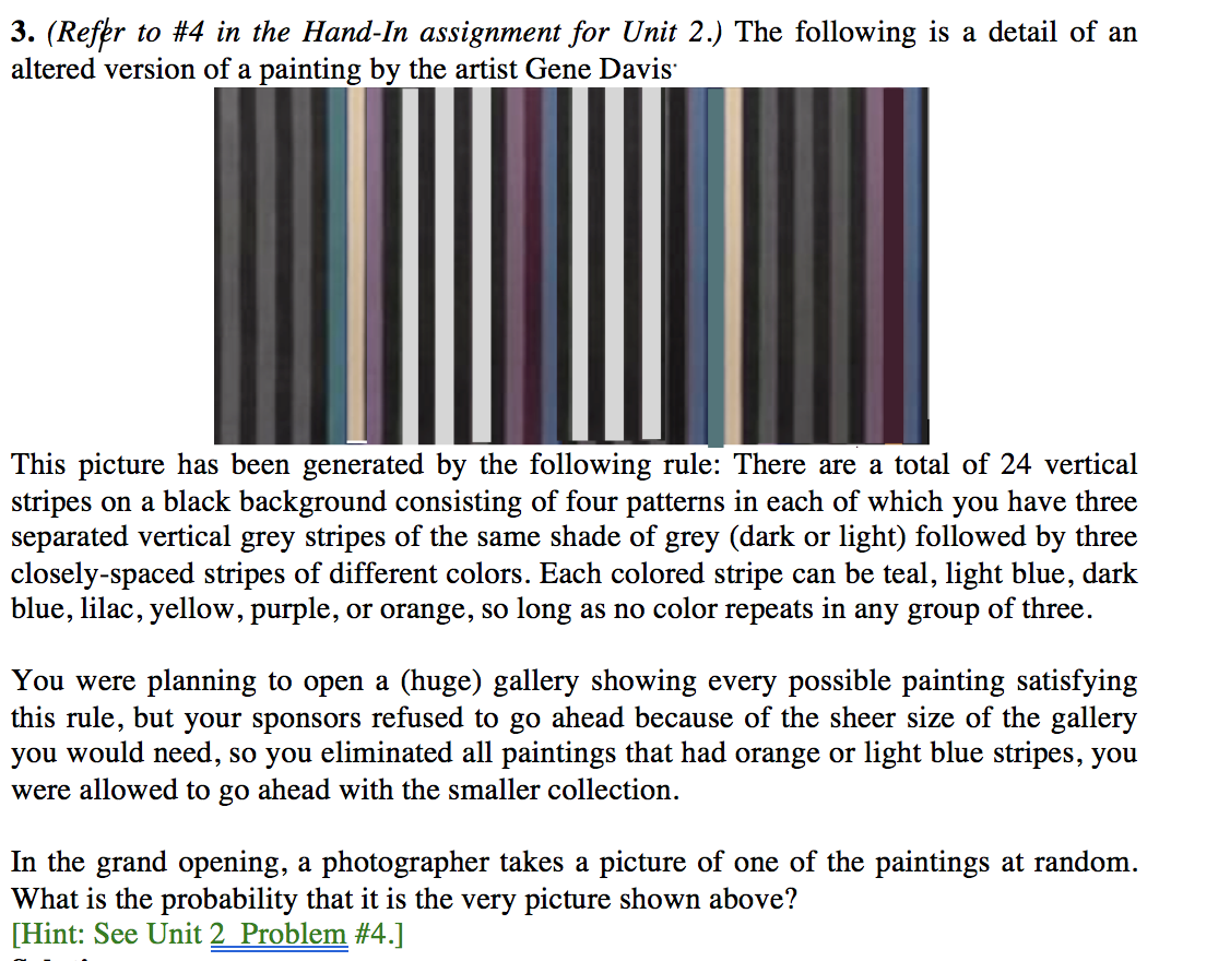 Solved 3. (Refer to #4 in the Hand-In assignment for Unit | Chegg.com