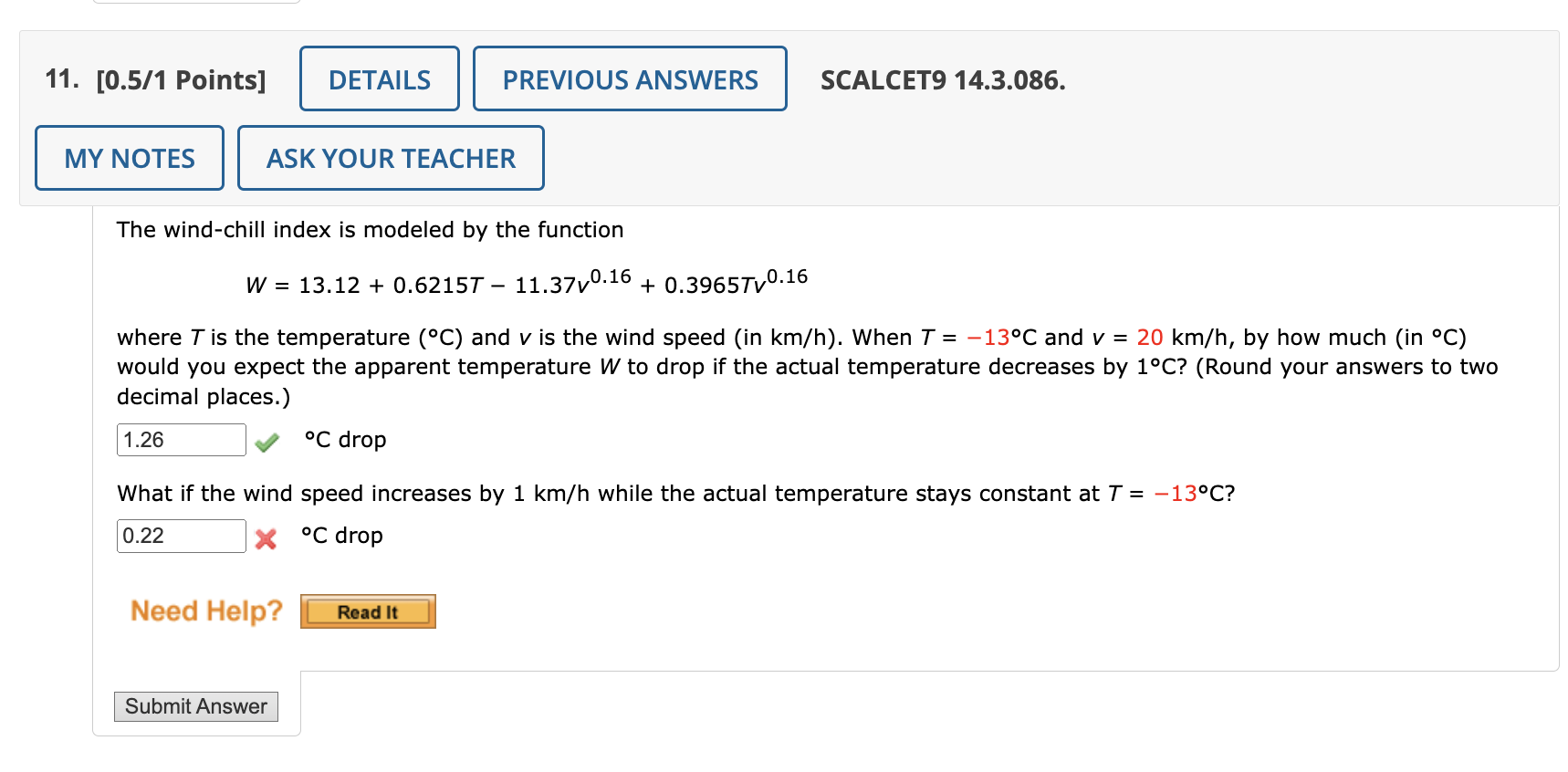 Solved The wind-chill index is modeled by the function | Chegg.com