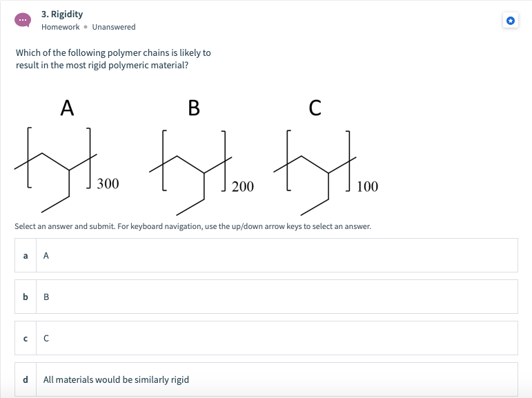 Solved 1. Structural Formula Homework. Answered Select the | Chegg.com