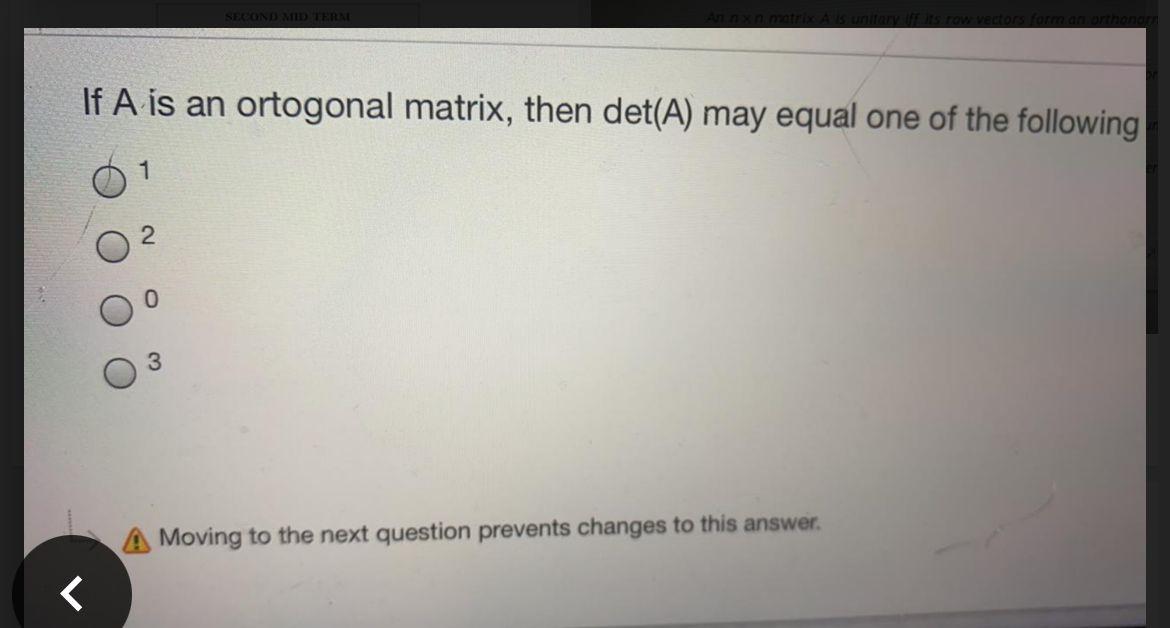 Solved An nxn square matrix A is orthogonal if and only if | Chegg.com
