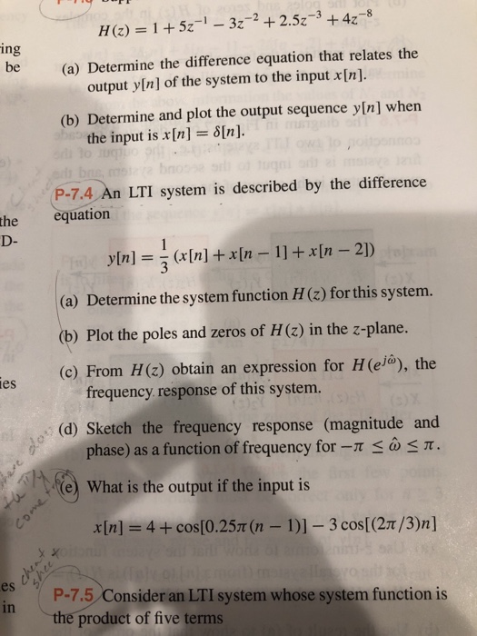 Solved ing be(a) Determine the difference equation that | Chegg.com