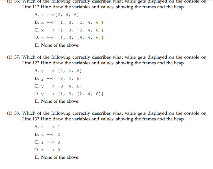 Solved Questions 36-38 refer to the following Python code. | Chegg.com