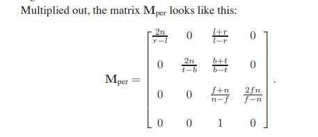Multiplied out, the matrix Mper looks like this: | Chegg.com