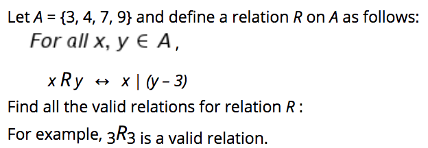 Solved Let A = {3,4,7,9} and define a relation Ron A as | Chegg.com