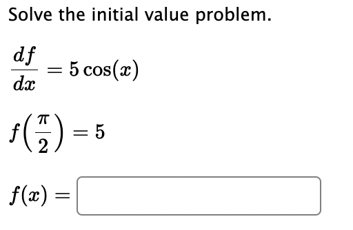 Solved Solve the initial value problem. | Chegg.com