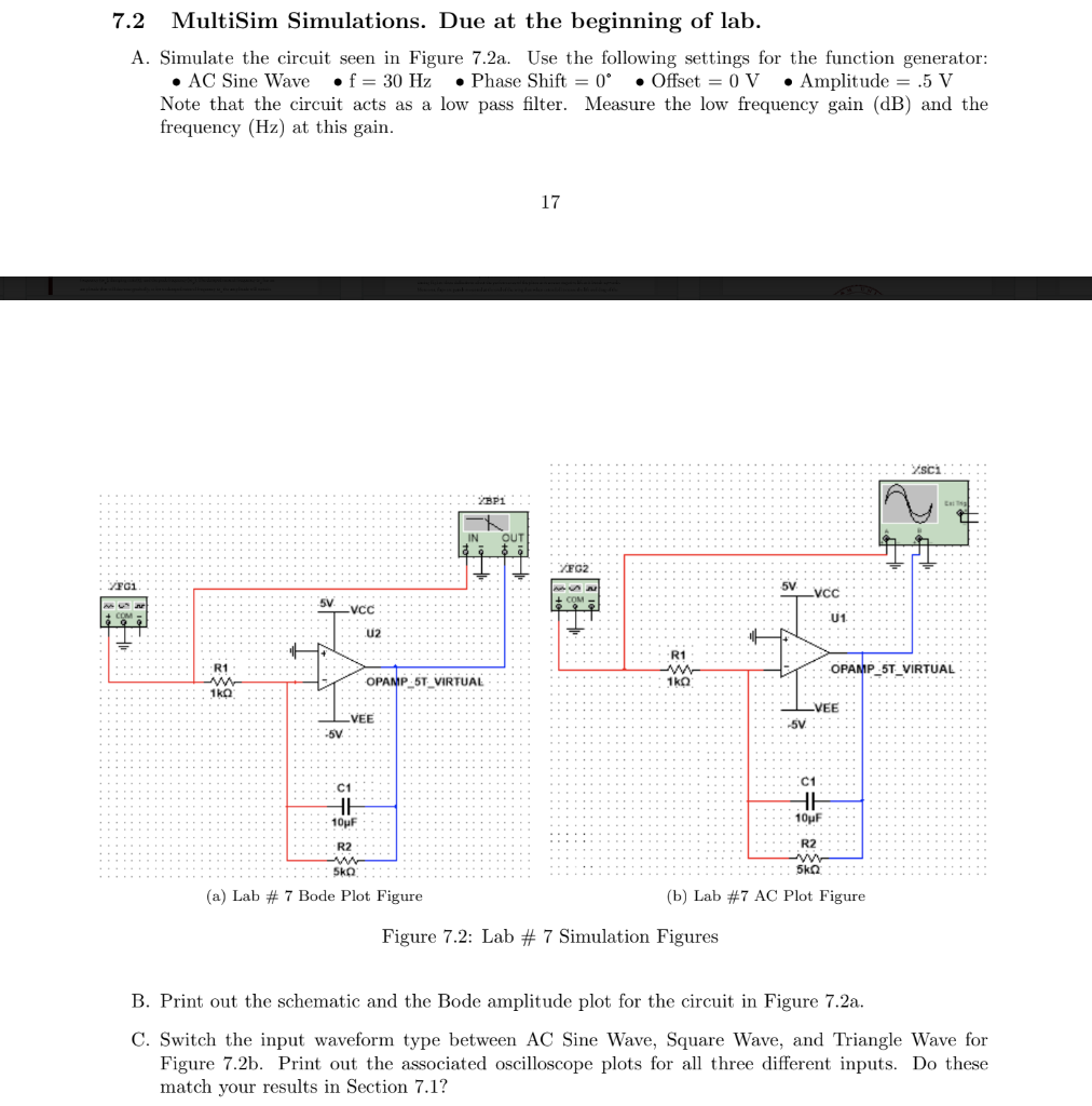 Solved 7.2 MultiSim Simulations. Due at the beginning of | Chegg.com