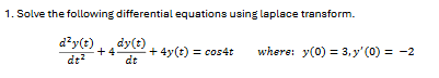 Solved Solve the following differential equations using | Chegg.com