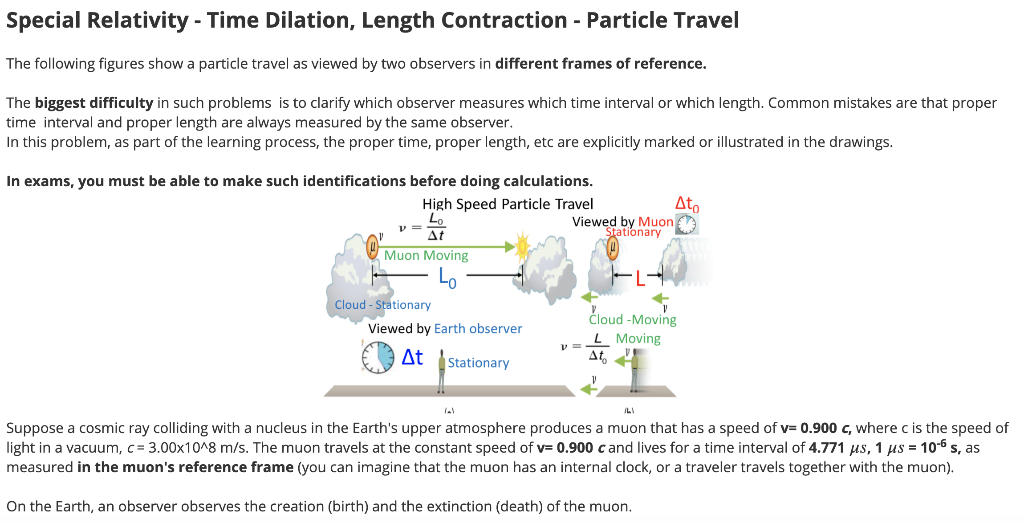 Solved Special Relativity - Time Dilation, Length | Chegg.com