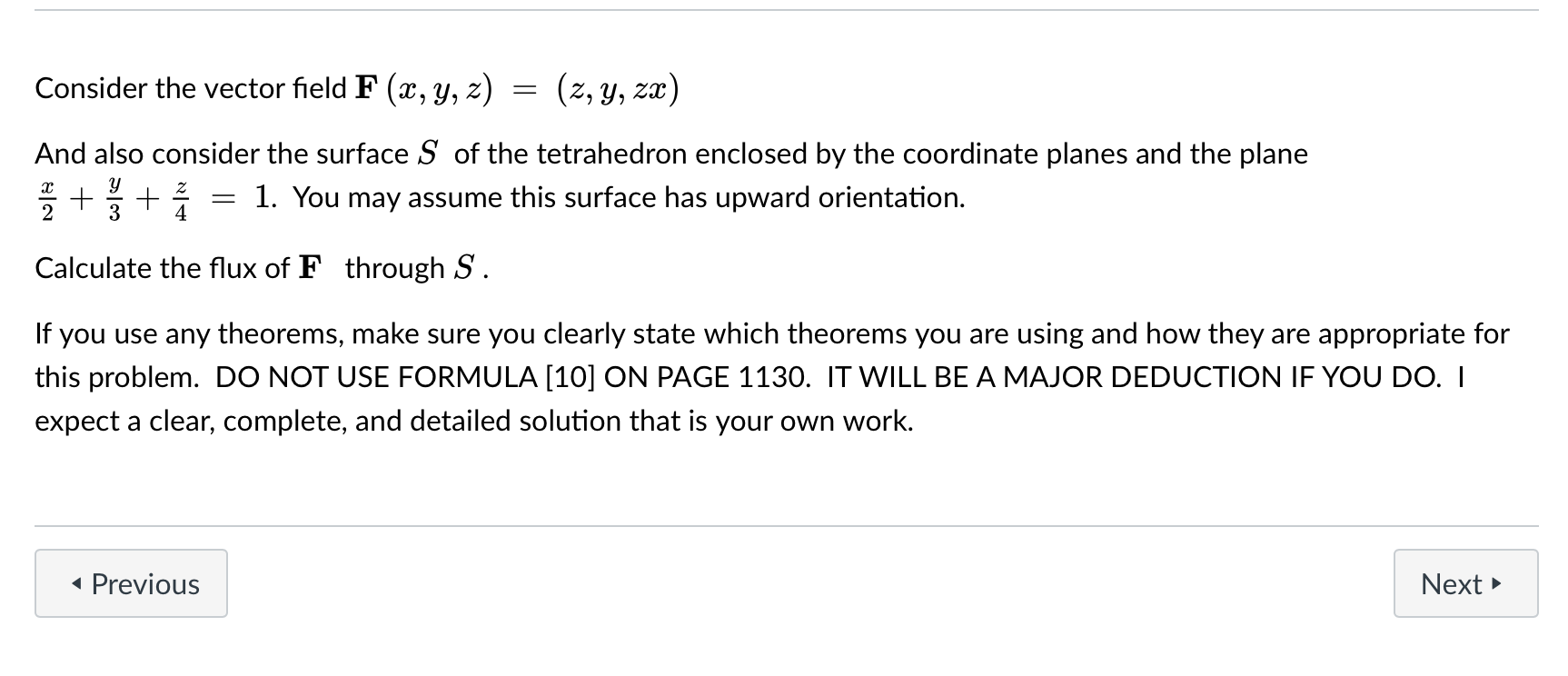 Solved Consider the vector field F(x,y,z)=(z,y,zx) And also | Chegg.com