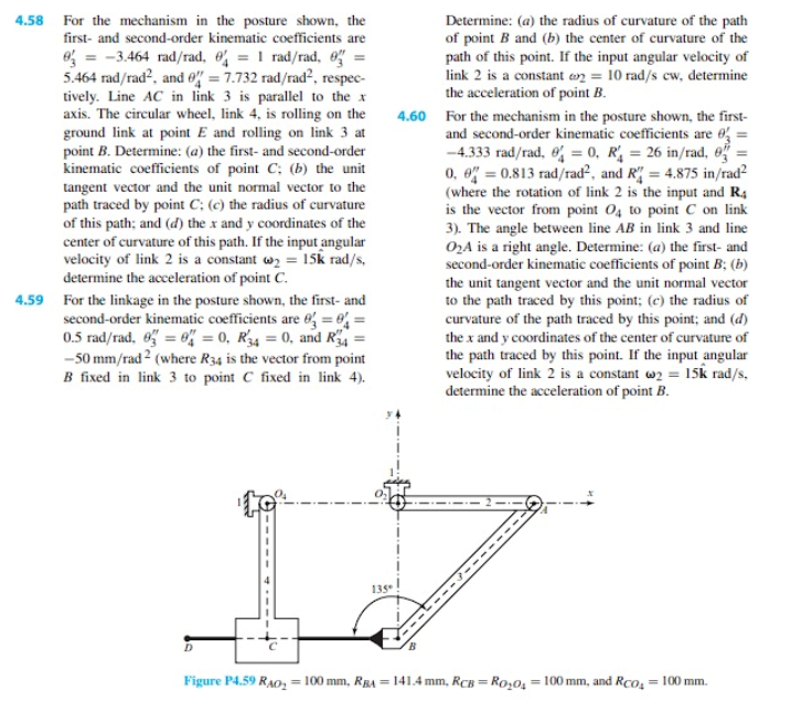 Solved Solve 4.59 ﻿Only !!!4.58 ﻿For the mechanism in the | Chegg.com