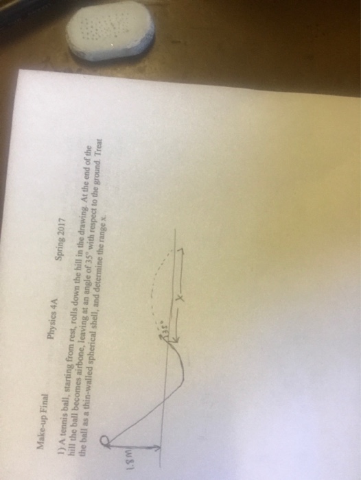 Solved A tennis ball, starting from rest, rolls down the | Chegg.com