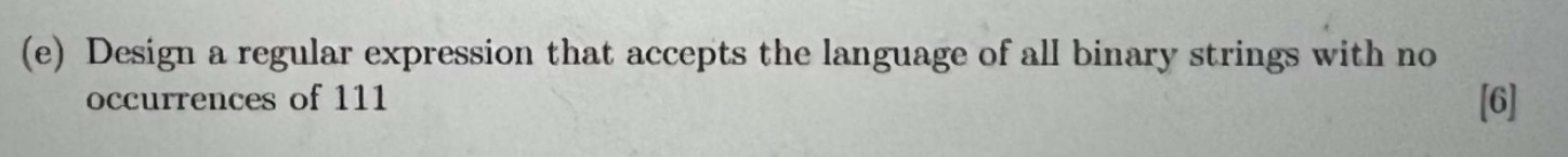 Solved (e) Design a regular expression that accepts the | Chegg.com