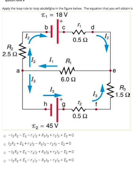 Solved Apply The Loop Rule To Loop Abcdefgha In The Figure