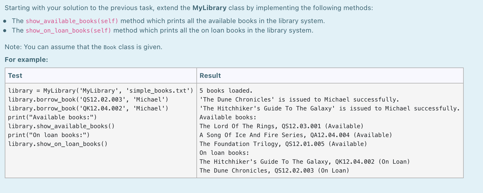 Solved Define a class named MyLibrary which represents a | Chegg.com