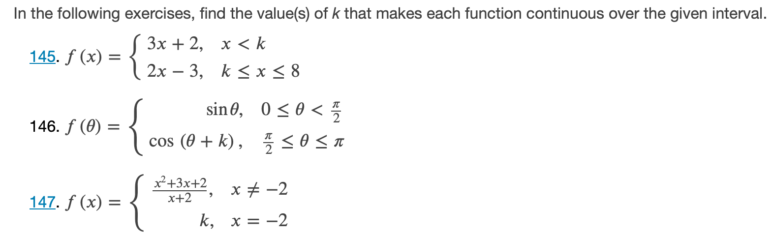 Solved In The Following Exercises Find The Value S Of K