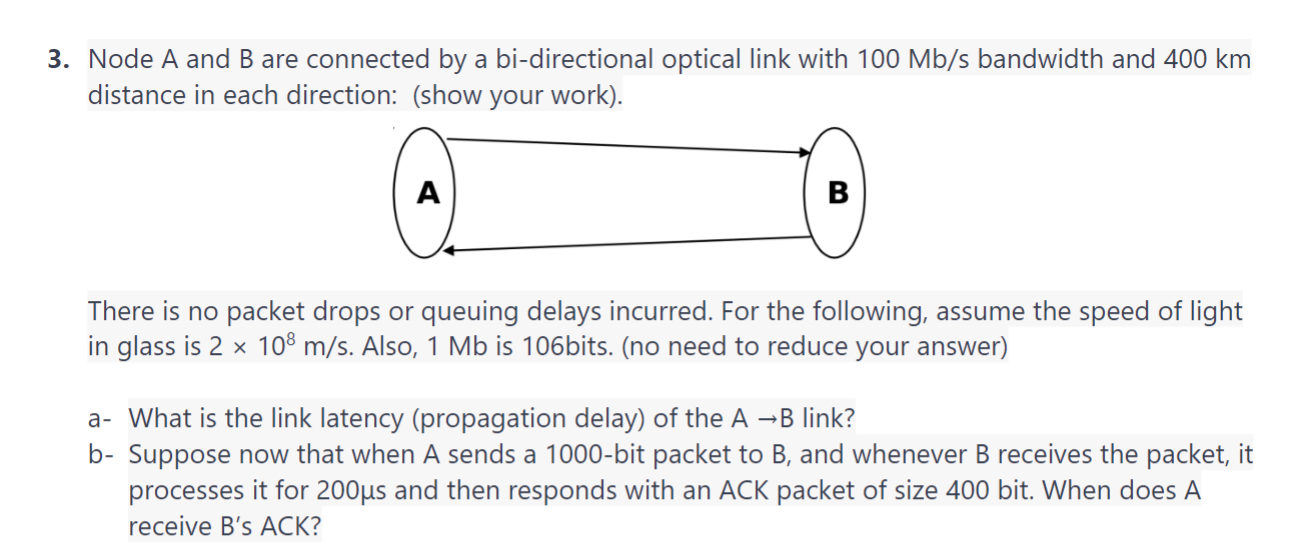 Solved Node A and B are connected by a bi-directional | Chegg.com