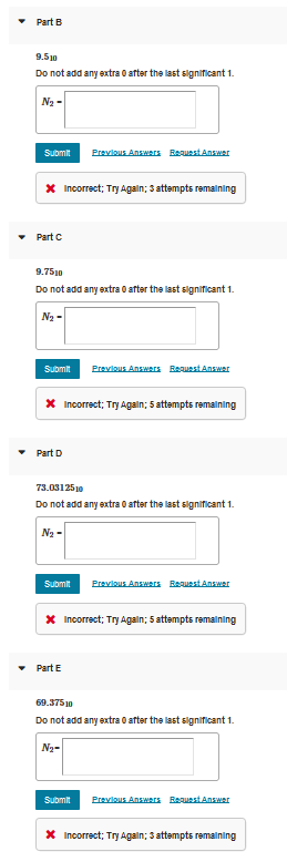 Solved Express the following decimal numbers in binary form | Chegg.com