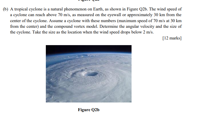 Solved (b) A tropical cyclone is a natural phenomenon on | Chegg.com
