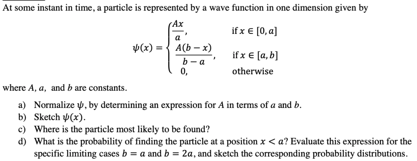 Solved At some instant in time, a particle is represented by | Chegg.com
