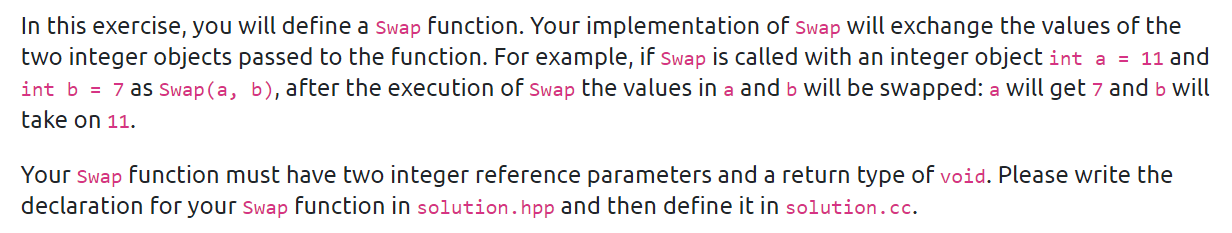 Solved In this exercise, you will define a swap function. | Chegg.com