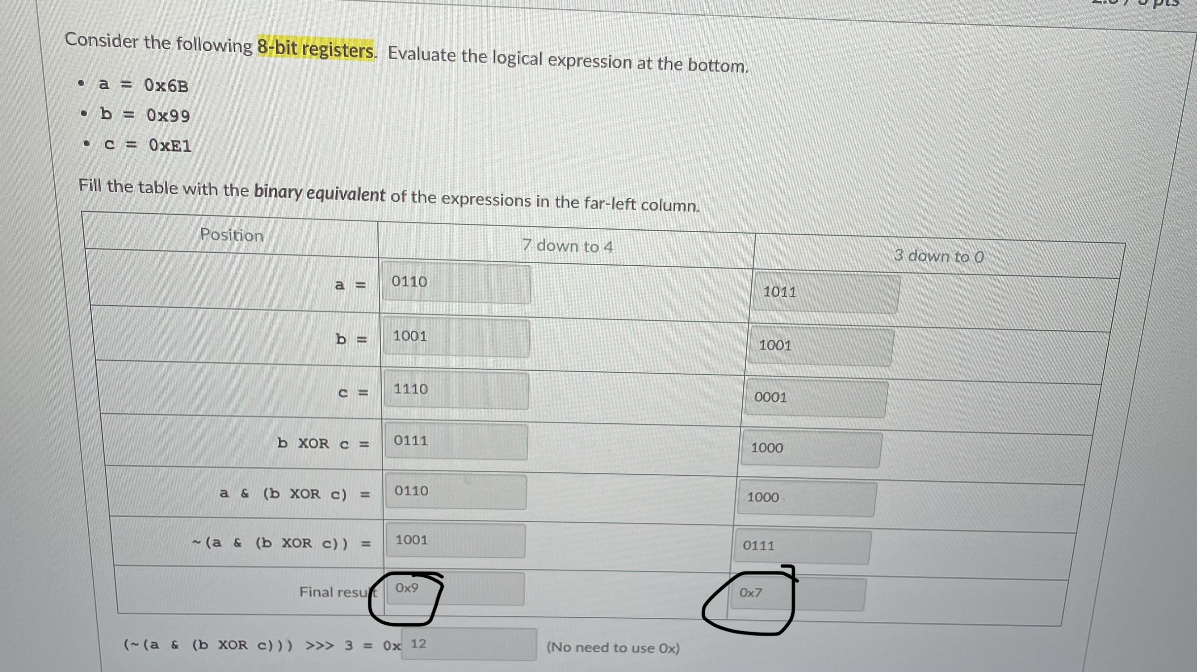 Solved Consider the following 8-bit registers. Evaluate the | Chegg.com Solved Consider the following 8-bit registers. Evaluate the | Chegg.com