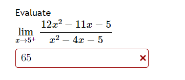Solved Evaluate \\[ \\lim _{x \\rightarrow 5^{+}} \\frac{12 | Chegg.com