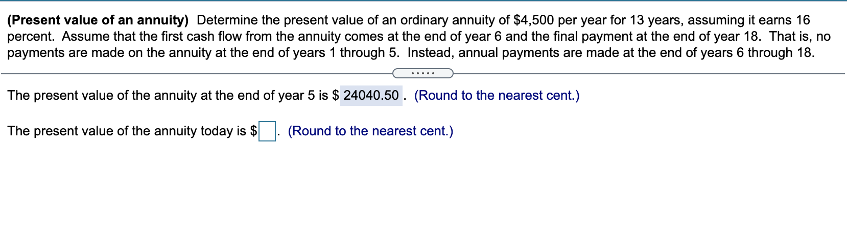 Solved (Present value of an annuity) Determine the present | Chegg.com