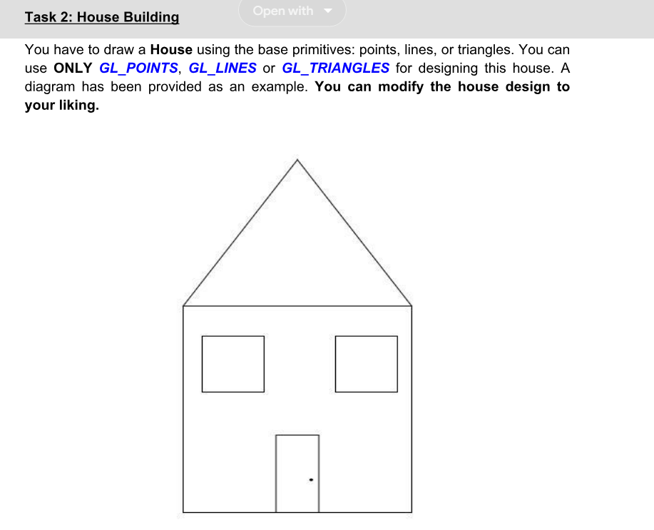 Solved You have to draw a House using the base primitives: | Chegg.com