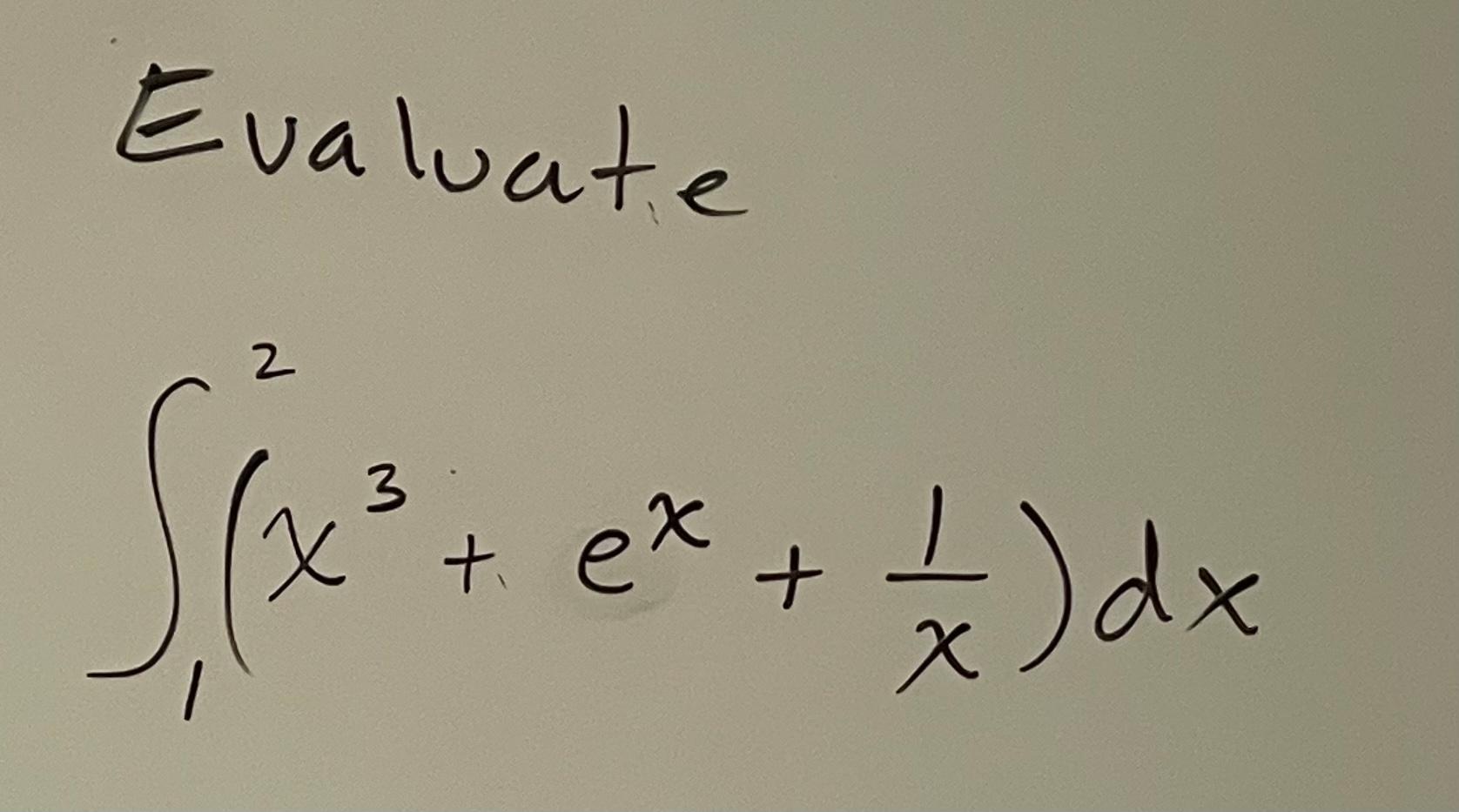 Solved Evaluate ∫12(x3+ex+x1)dx | Chegg.com