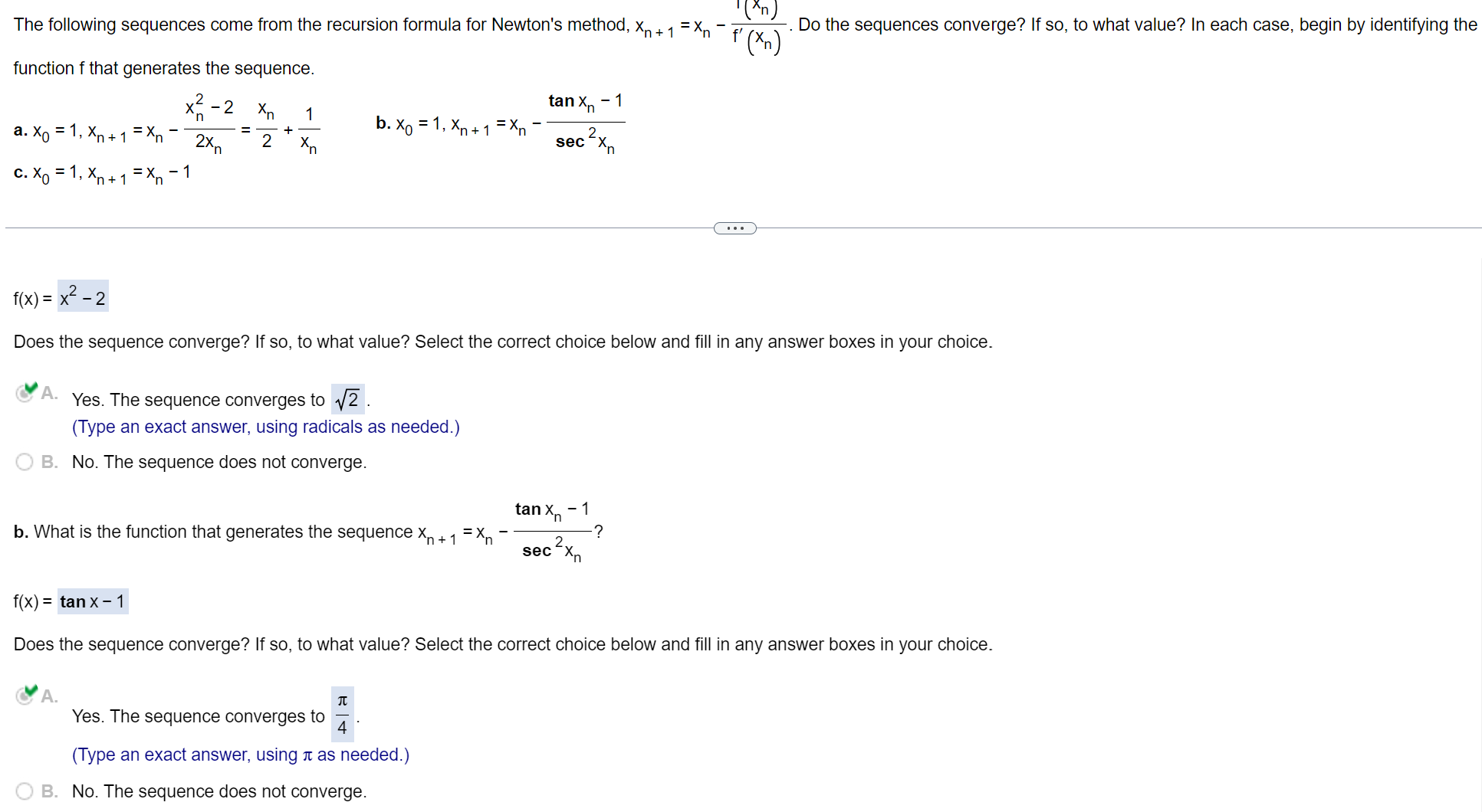 Solved I understand the first part f(x) = x^2-2 or tanx-1 | Chegg.com