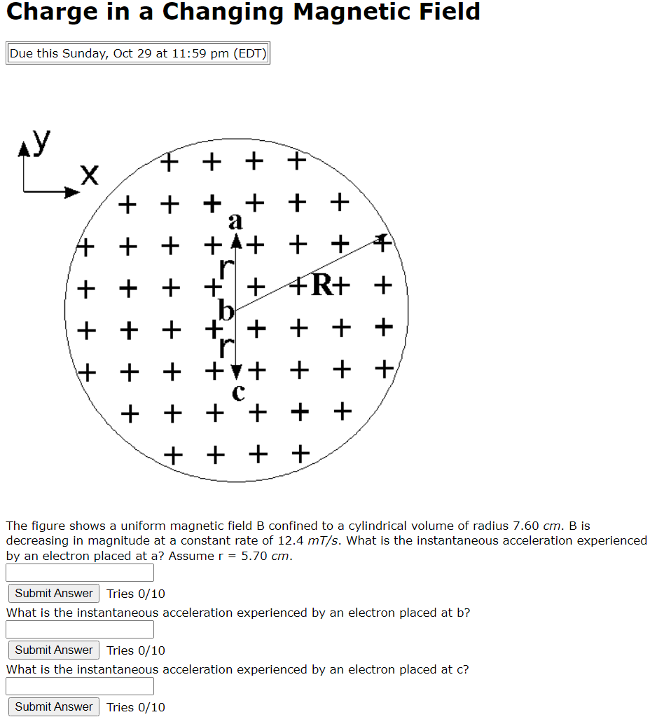 Solved Charge in a Changing Magnetic Field The figure shows | Chegg.com