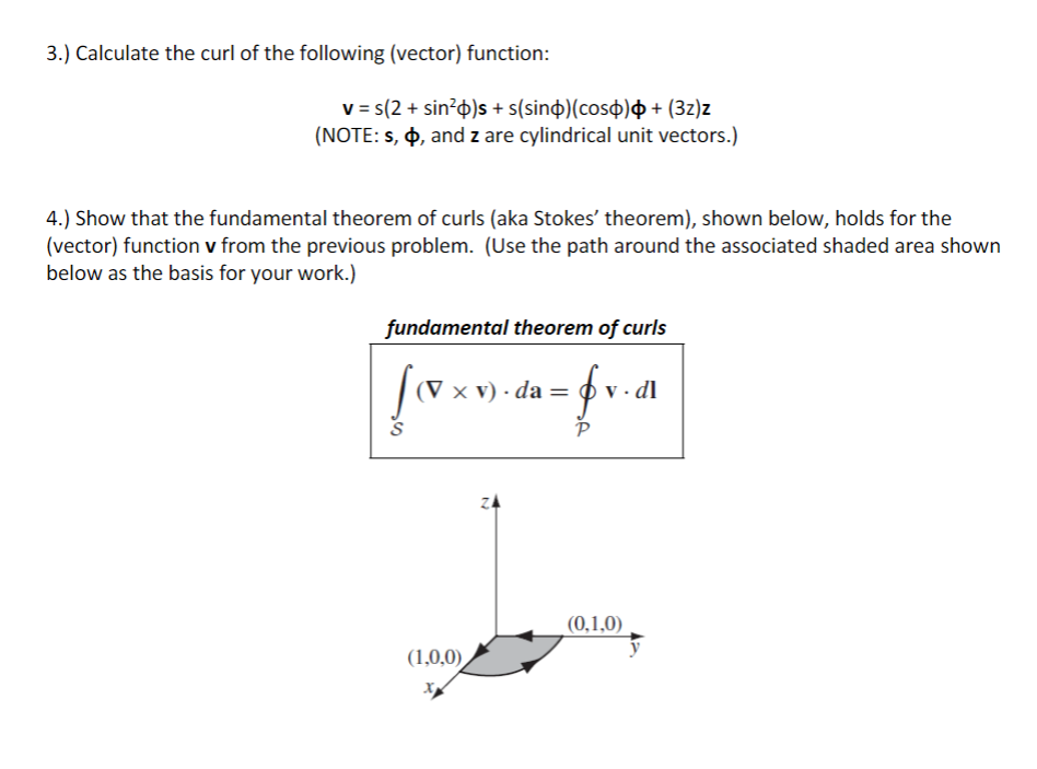 Solved provided information Cartesian system N > 9 Curl au- | Chegg.com