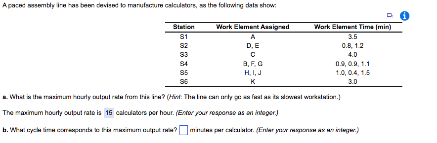 Solved a. What is the maximum hourly output rate from this | Chegg.com